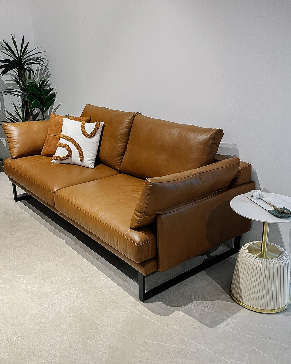Monté Leather Sofa in Aline Classic Palomino | Featured Collection